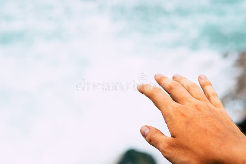 Hands in for Friendship and Saving Water and Ocean Concept Close Up ...