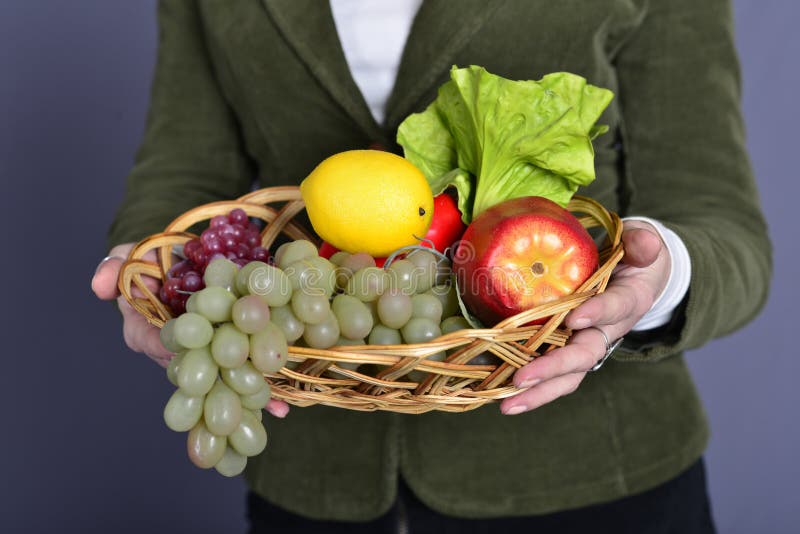 Hands with a fruit stock image. Image of feminine, control - 87553395