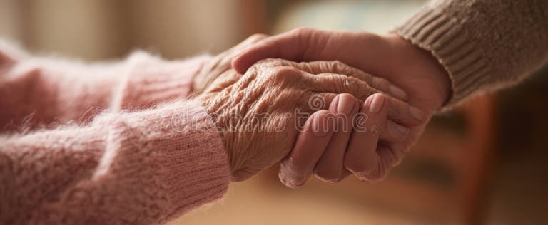 The Hands of Generational Connection and Compassion in a Tender Moment ...