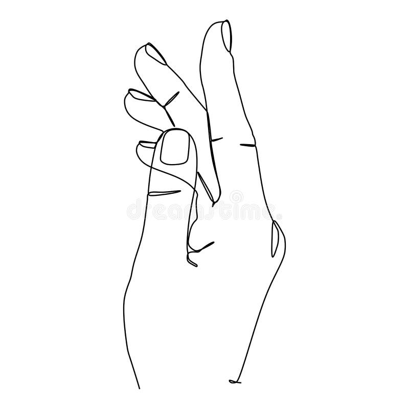 Hands Gesture Continuous Line Drawing Design. Sign or Symbol of Hand ...