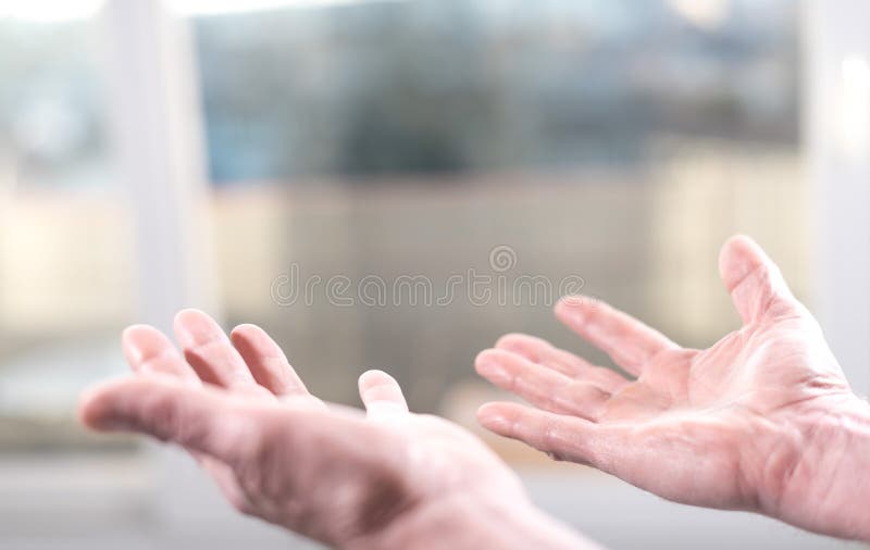 Hands in Gesture of Support Stock Photo - Image of open, sign: 113629626