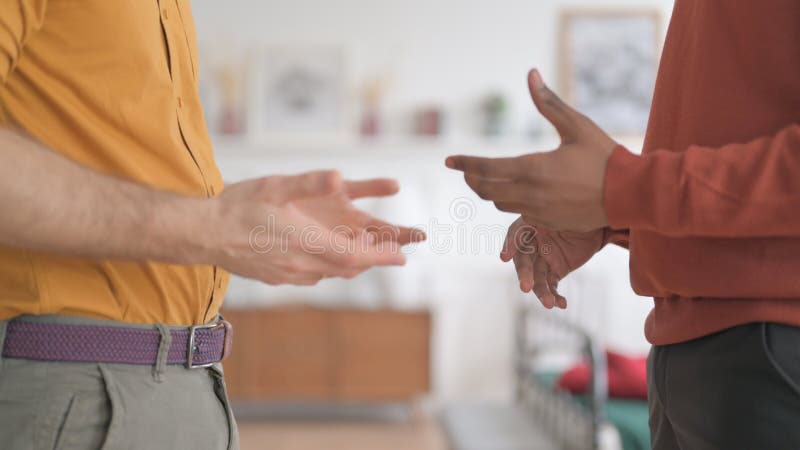 Hands Gesture of Two Men Having a Discussion Stock Photo - Image of ...