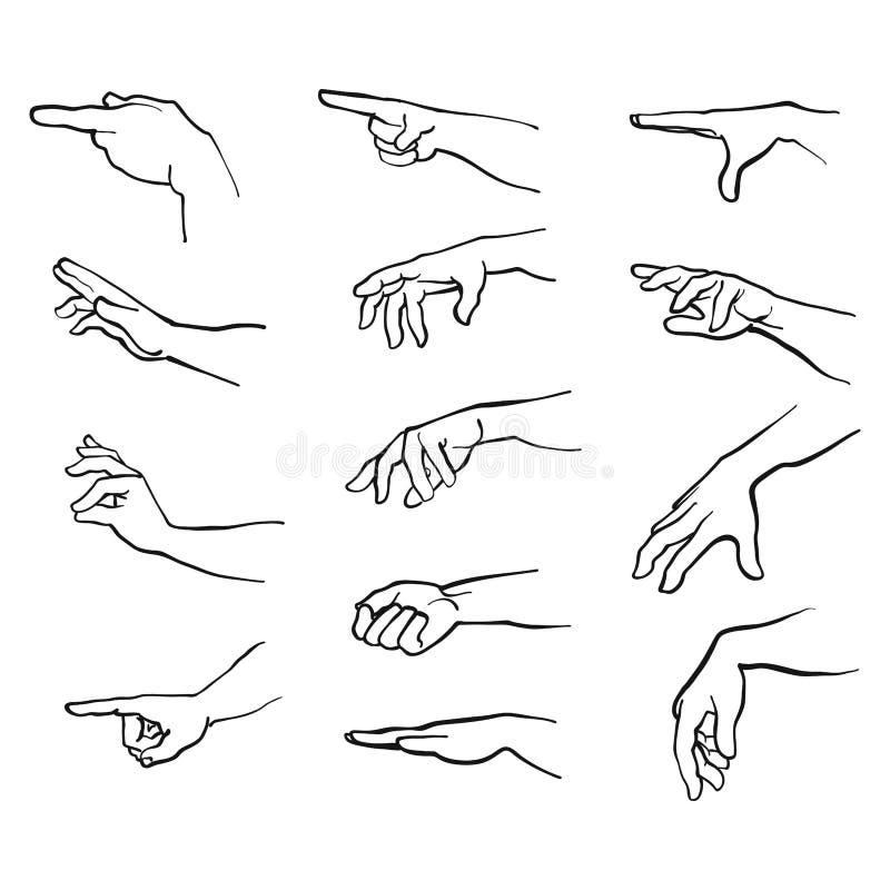 Hands gestures with arm stock vector. Illustration of gesture - 84481746