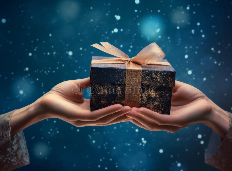 Hands with Gift Box. Illustration AI Generative Stock Illustration ...