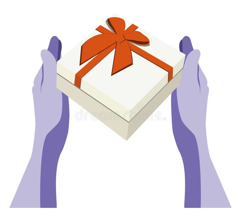 Hands with a gift stock vector. Illustration of gift - 184690227