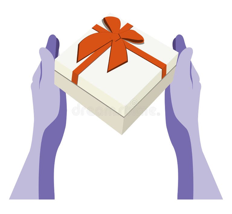 Hands with a gift stock vector. Illustration of gift - 184690227