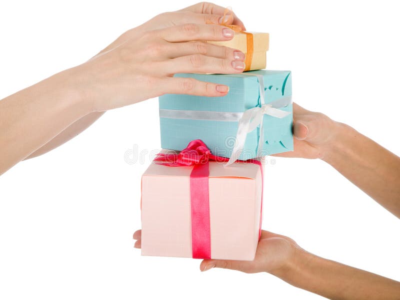 Giving Gift from Hand To Hand Stock Photo - Image of design, couple ...