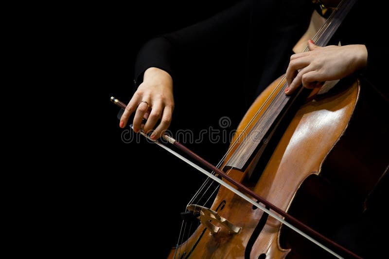 Hands Girl Playing The Cello Stock Photo - Image of concert, dark: 41464044