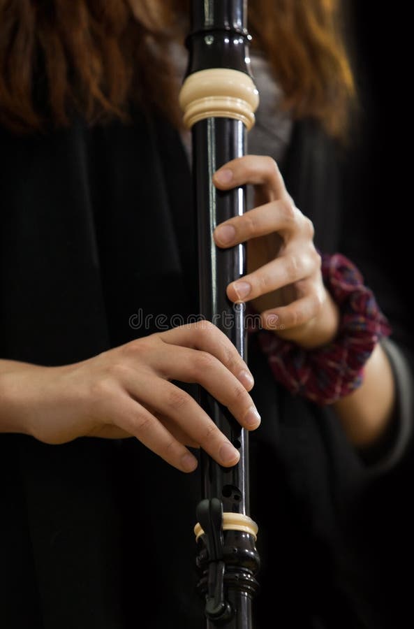 Hands Girl Playing of Recorder Stock Photo - Image of playing, cultures ...