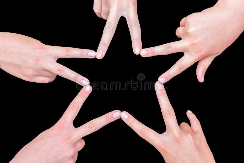 Five Teenagers Hands Form Star Stock Photos - Free & Royalty-Free Stock ...