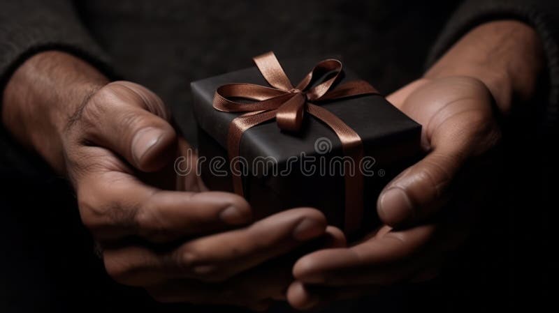 Hands Give a Gift Box Generative Ai Stock Illustration - Illustration ...
