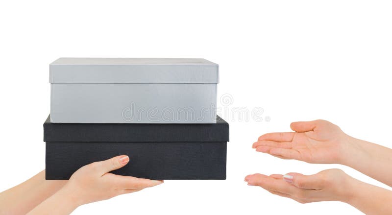 Hands giving box stock image. Image of idea, container - 15007385