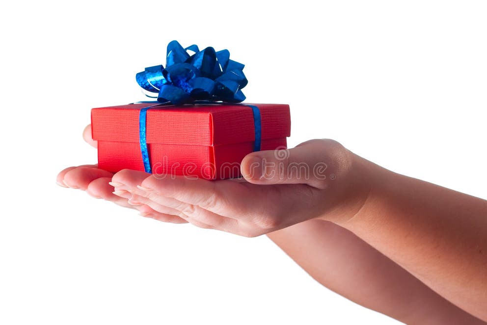 Hands giving a gift stock image. Image of isolated, color - 11748195