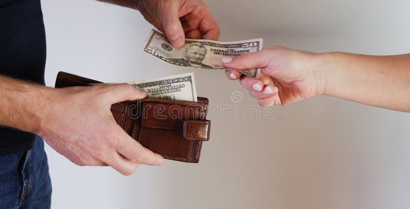 Hands Giving Money on White Background Stock Photo - Image of loan ...