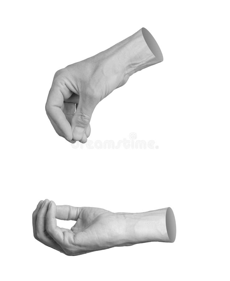 Hands Giving, and Palm Taking and Getting Isolated on White Background ...