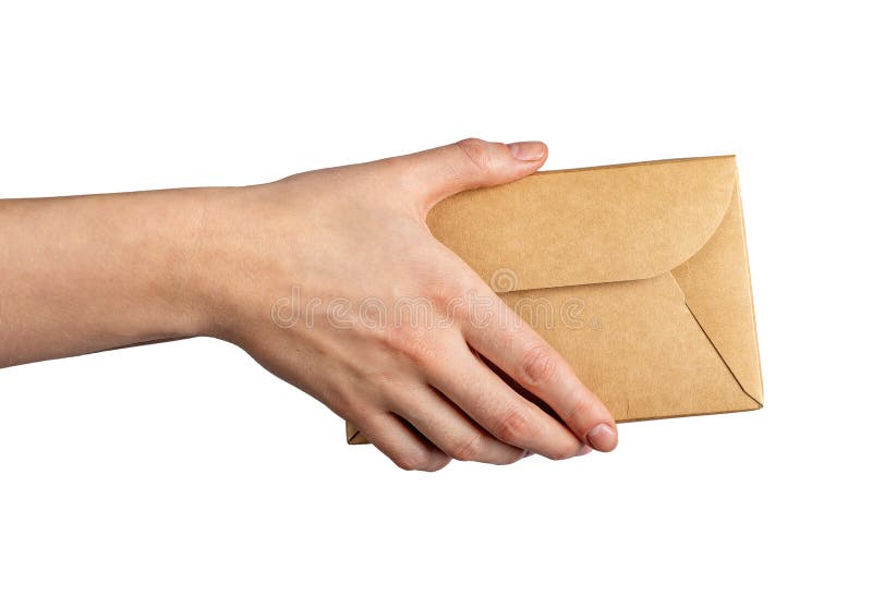 Hands Giving Paper Box, Delivery Package, Order in Cardboard Isolated ...
