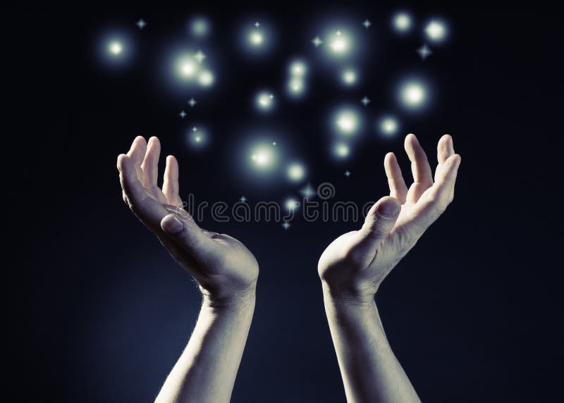 Magic Hand stock photo. Image of glow, particles, blue - 15670382
