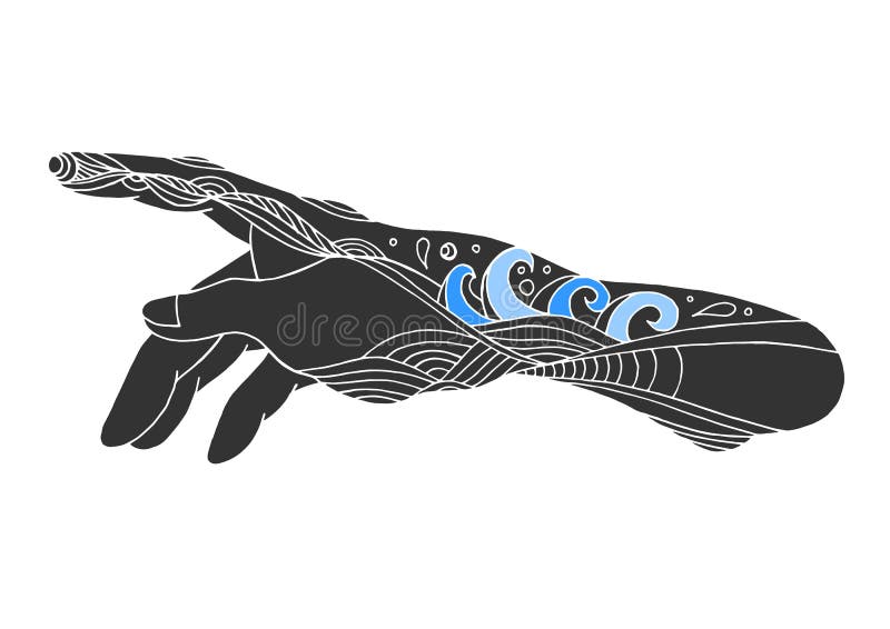 Hands of God, Vector Hand Drawn Design Illustration Stock Vector ...