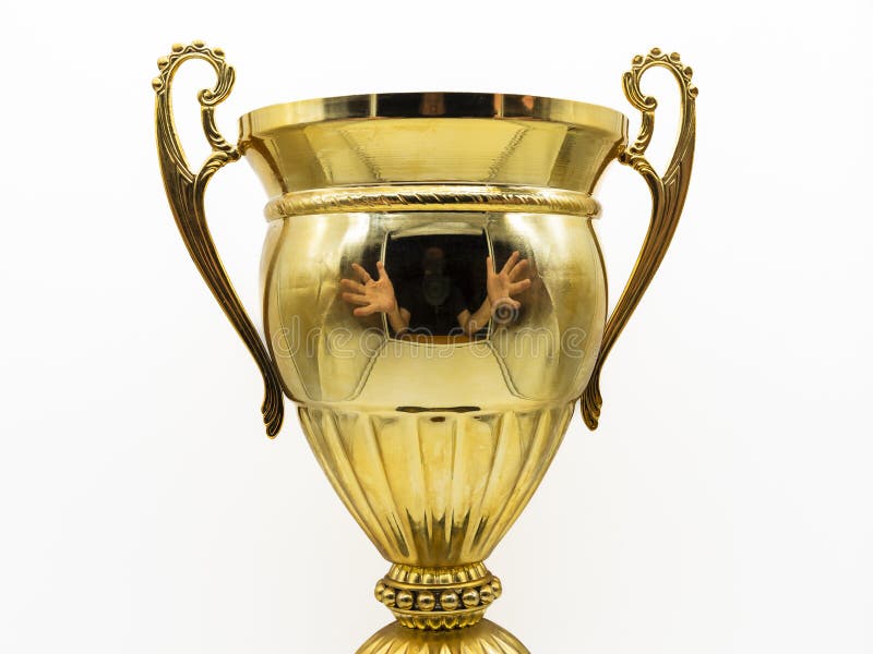 Hands Going To Hold a Gold Cup, Winner S Trophy Stock Image - Image of ...