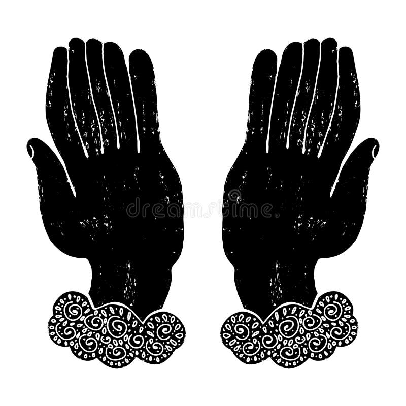 Hands. Graphics, Linocut, Rustic Textural. Stock Vector - Illustration ...