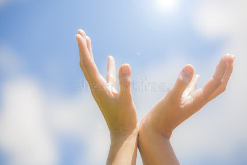 Hands greeting the sun stock image. Image of people, personal - 50552551
