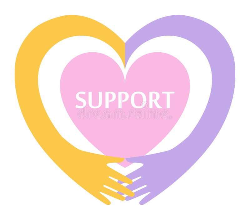 Hands of Group of People Putting Together. Characters Supporting Stock ...