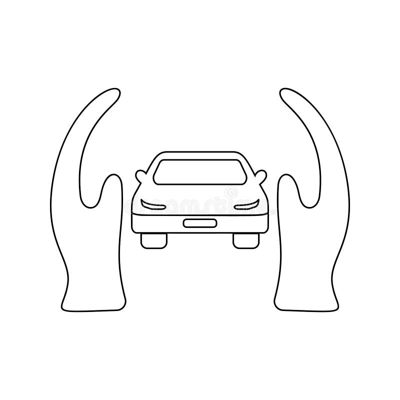 Hands Guard Car Icon. Element of Insurance for Mobile Concept and Web ...