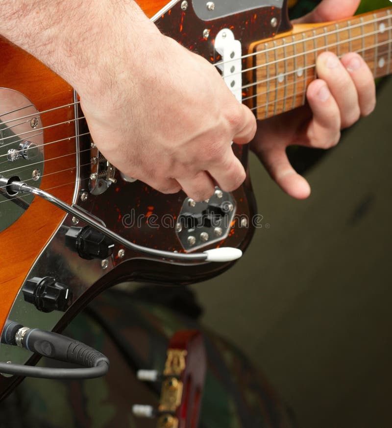 Hands of guitarist stock image. Image of hand, music, tune - 9694029