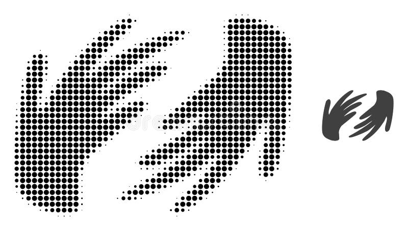 Hands Halftone Dotted Icon stock vector. Illustration of alliance ...