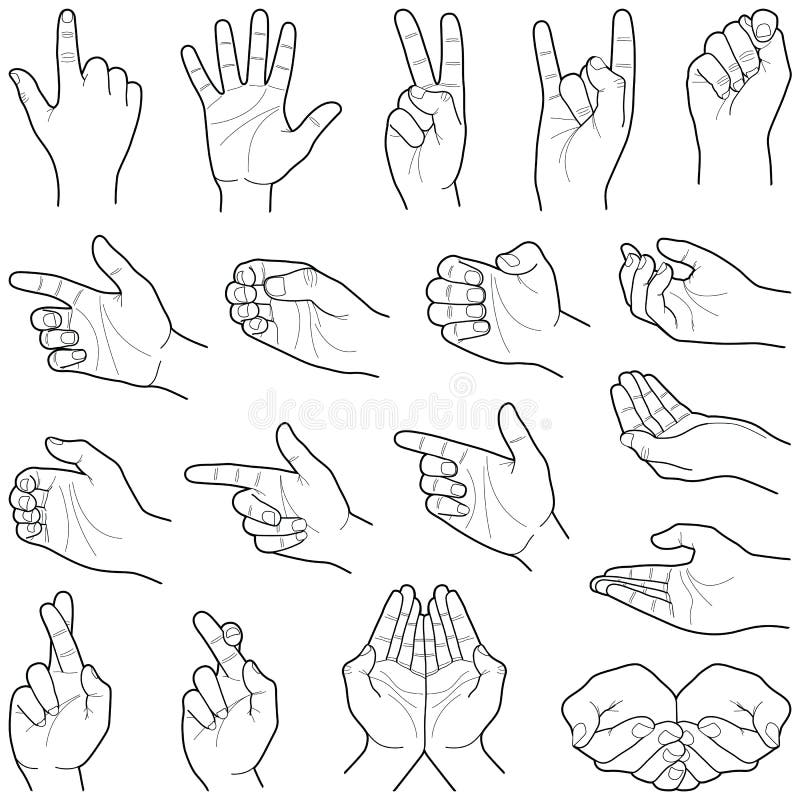 Hand Vector Line Illustration Stock Vector - Illustration of hand ...