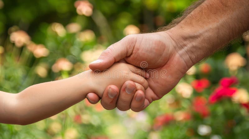 Hands-in-hand of Father and Son Stock Image - Image of daytime ...