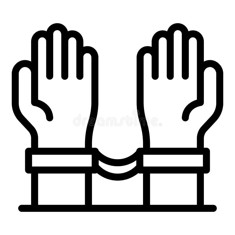 Prison Hands Tied Icon, Outline Style Stock Vector - Illustration of ...