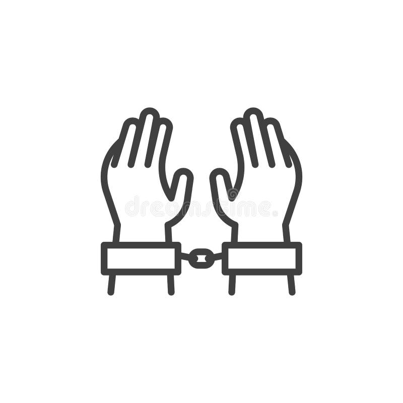 Hands with Handcuffs Line Icon Stock Vector - Illustration of icon ... Hands with Handcuffs Line Icon Stock Vector - Illustration of icon ...