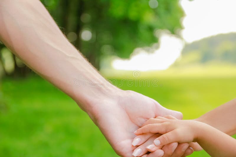 Hands Happy Parents and Child Outdoors in the Park Stock Image - Image ...