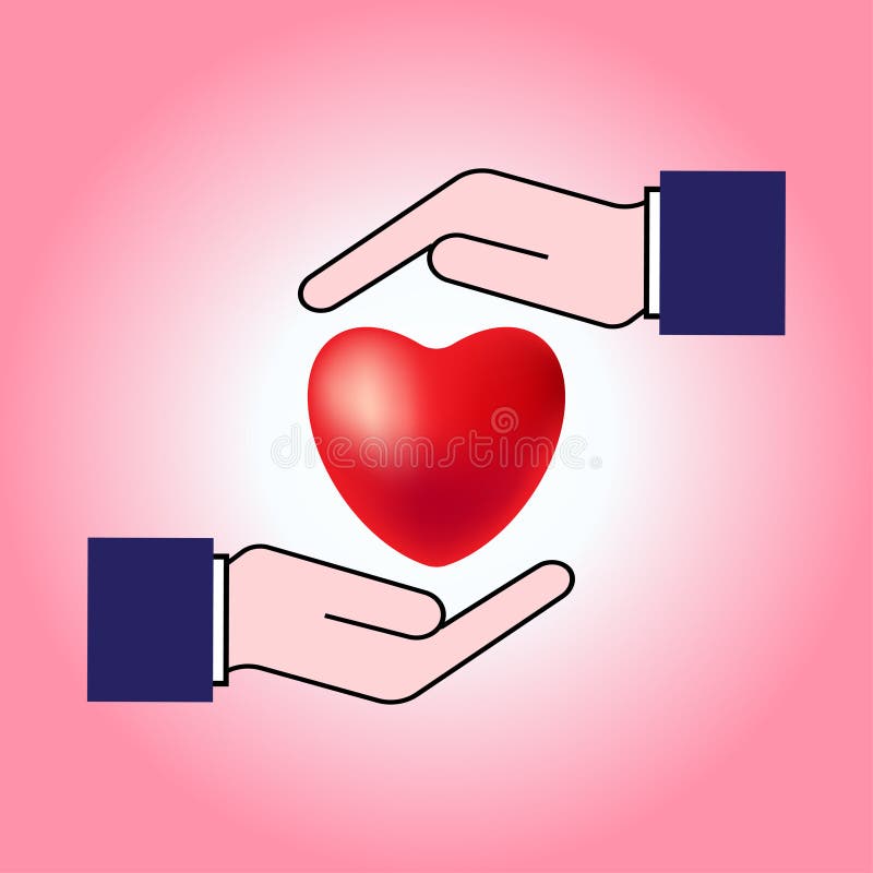 Hands and Heart. Greeting Card Design for Happy Valentines Day ...