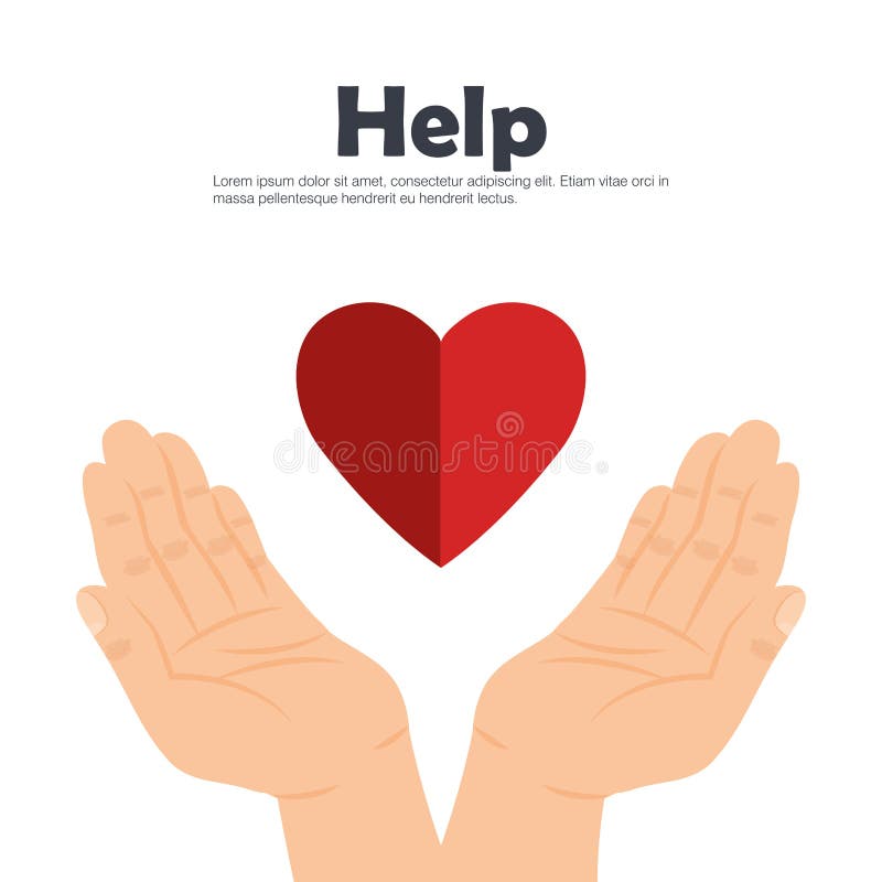 Hands with heart help stock vector. Illustration of care - 109578184