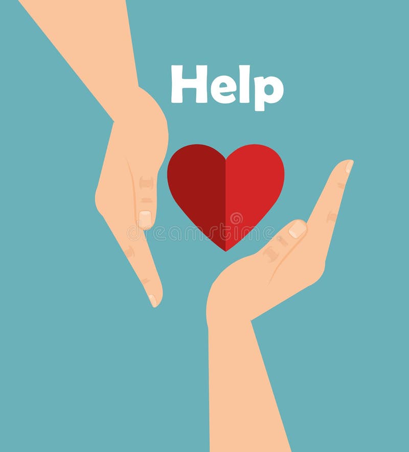 Hands with heart help stock vector. Illustration of life - 109578206