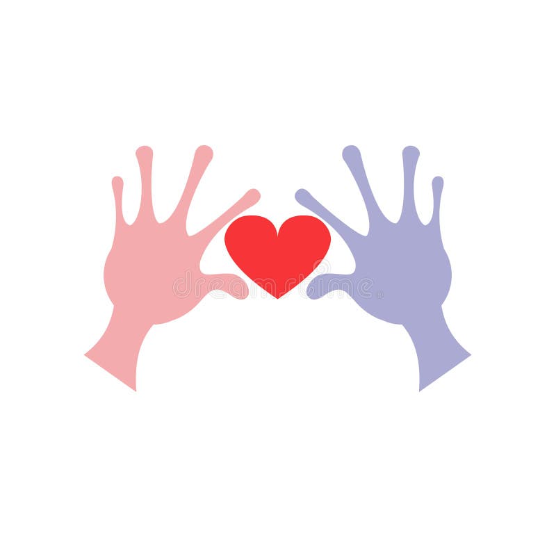 Hands and heart stock vector. Illustration of cartoon - 43097399