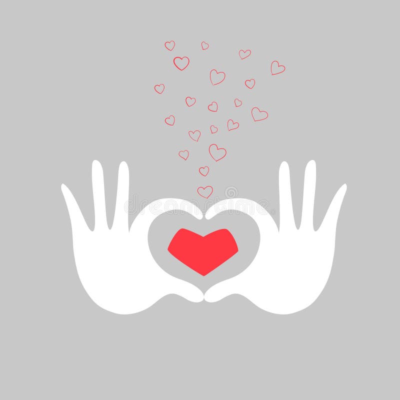 Hands Heart Love Greeting Card Vector Illustration Stock Vector ...