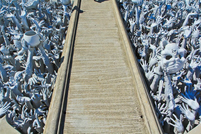 Hands from the Hell, Art at Wat Rong Khun, Thailand Stock Photo - Image ...