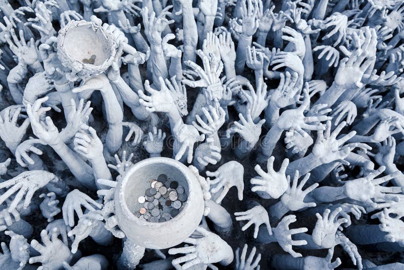 The Hands from Hell in Wat Rong Khun Stock Image - Image of charity ...