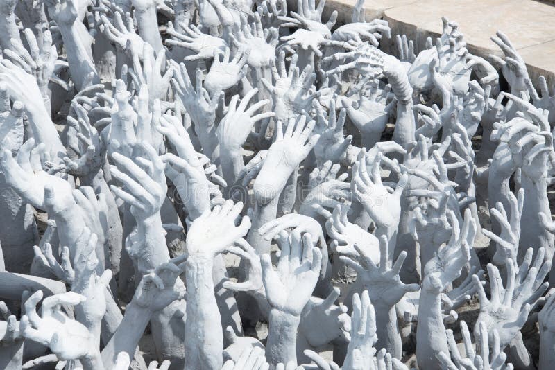 Hands from Hell in the White Temple, Chiang Rai Stock Photo - Image of ...