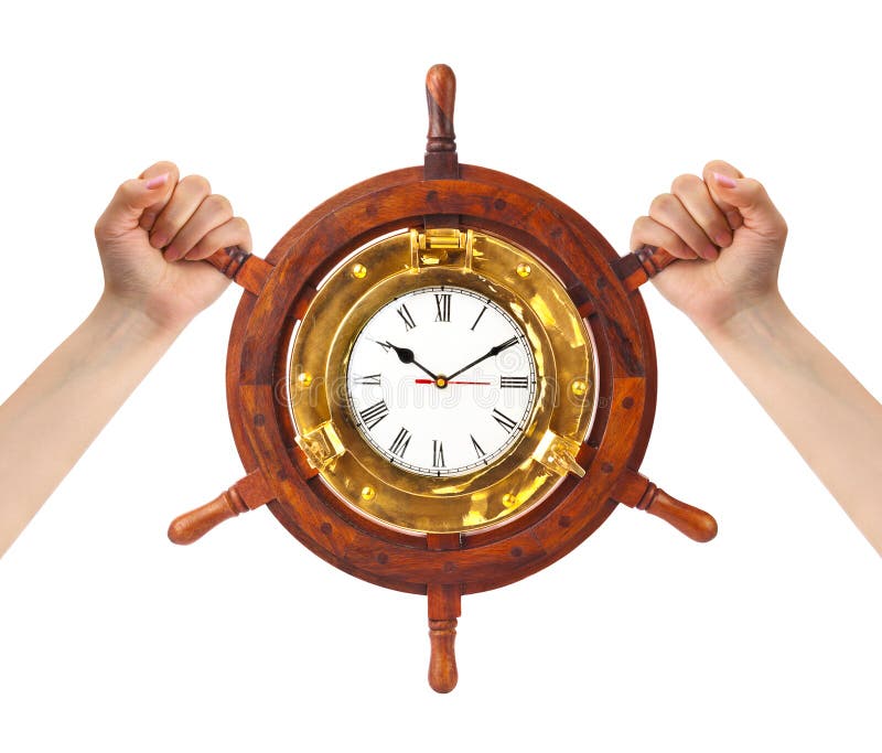 Hands and Helm Clock - Time Management Stock Photo - Image of future ...