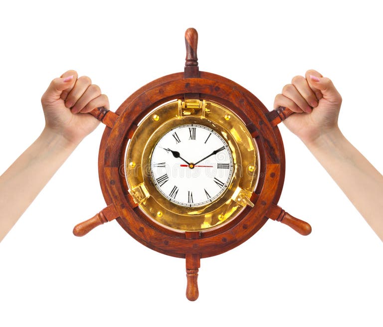 Hands and Helm Clock - Time Management Stock Photo - Image of future ...