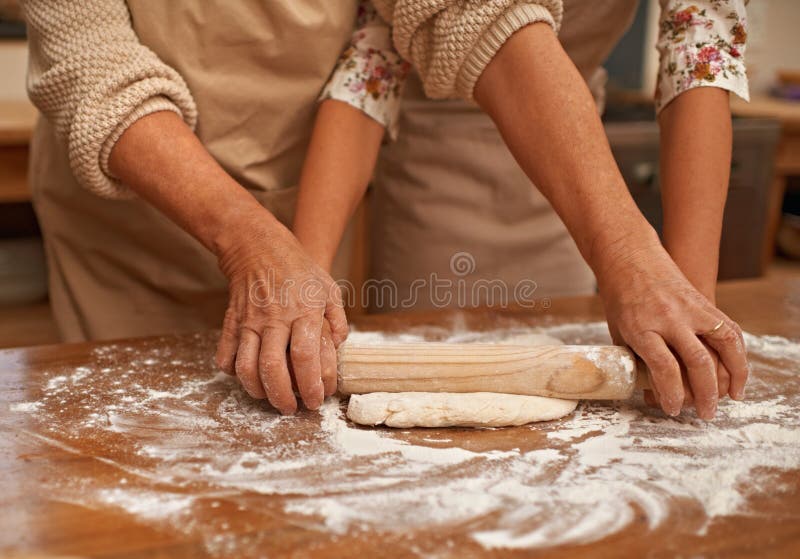 Hands, Help and Flour for Kneading Dough Made with Love for Baking ...