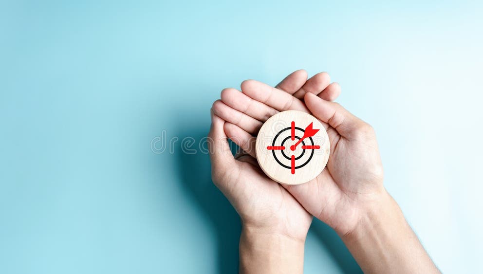 Hands Hold Aiming Target Objective Icon for Planning Development ...