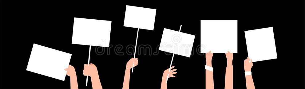 Hands Hold Blank Posters Set Stock Vector - Illustration of banner ...