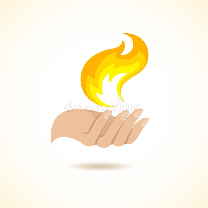 Hands hold fire stock vector. Illustration of glowing - 39851010