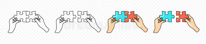 Hands Hold or Holding Puzzle and Connect Them, Graphic Design Stock ...