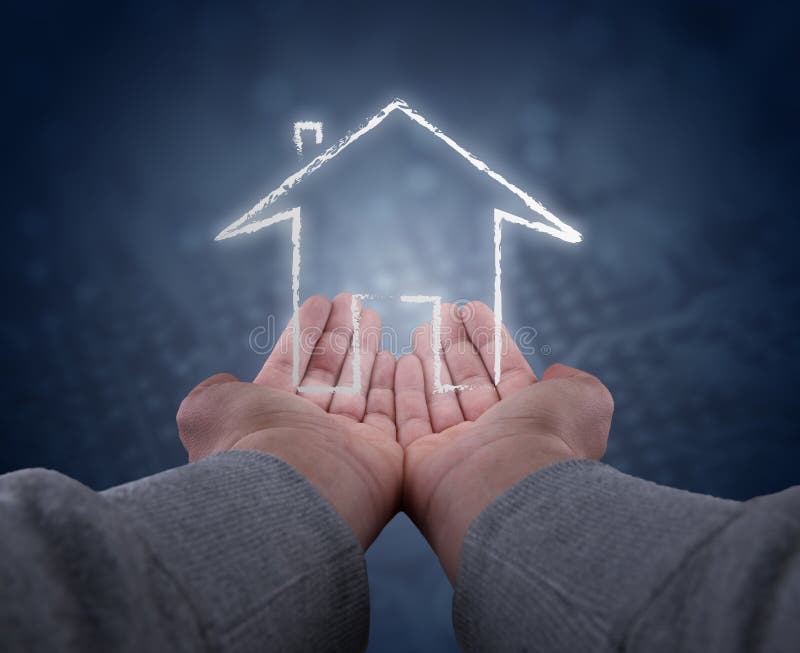 Hands hold home stock photo. Image of build, abstract - 85773798